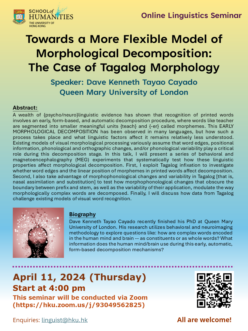[Linguistics Seminar on 11 Apr] Towards a More Flexible Model of ...